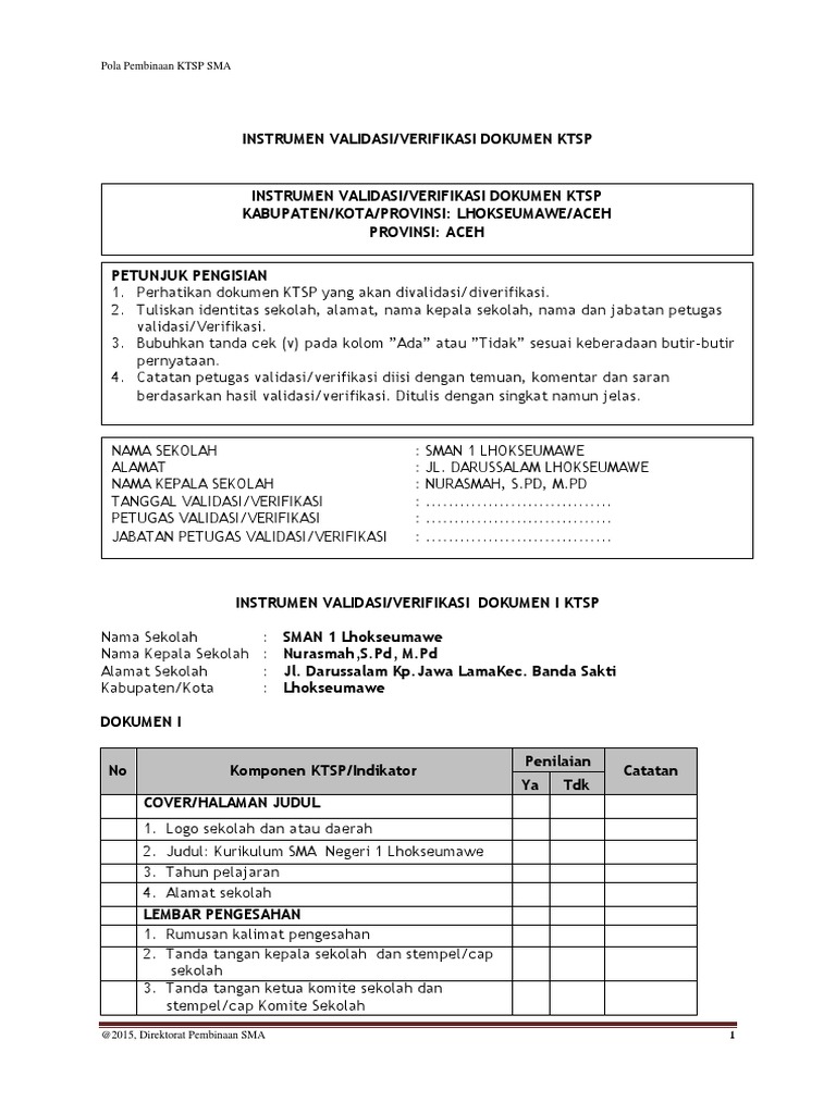 Dokumen Validasi | PDF
