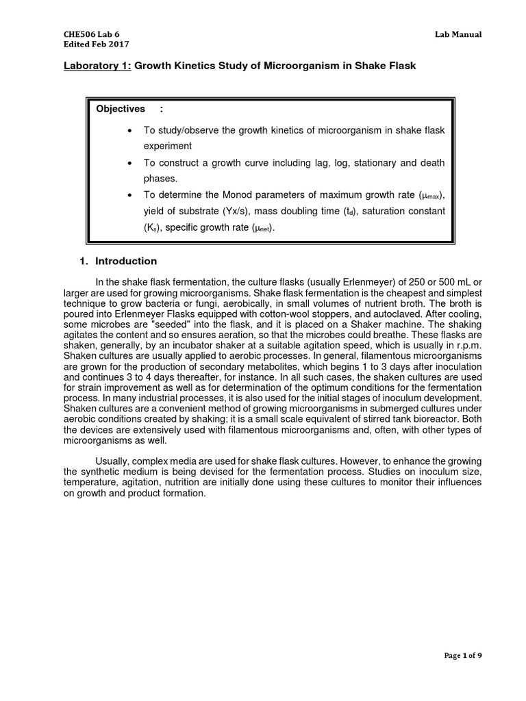 Manual Lab e Coli Lab 6 | PDF | Growth Medium | Organisms