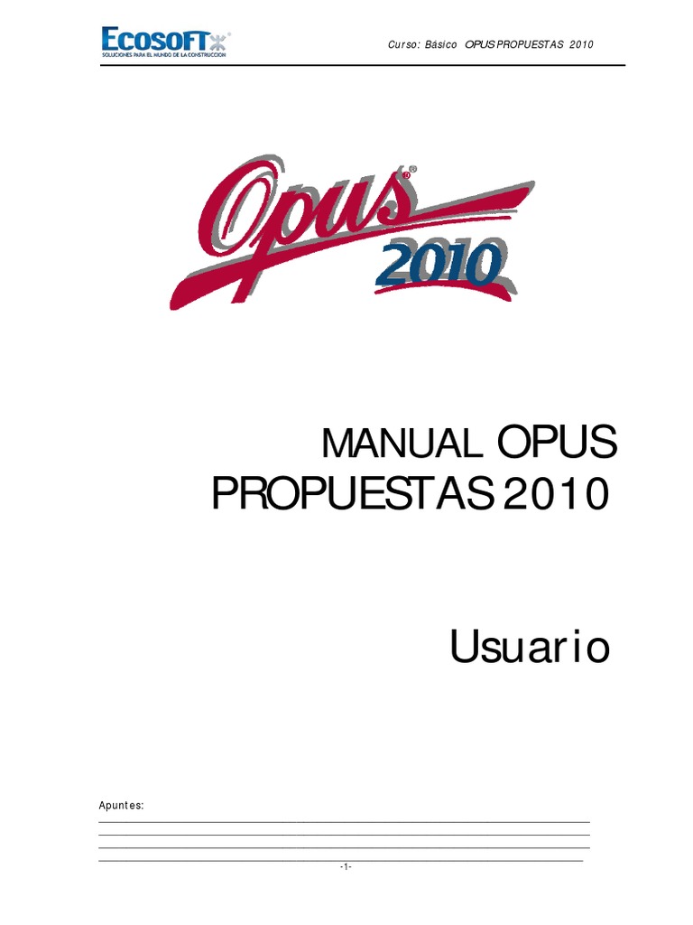 Manual OPUS 2010 | PDF | Point and Click | Presupuesto
