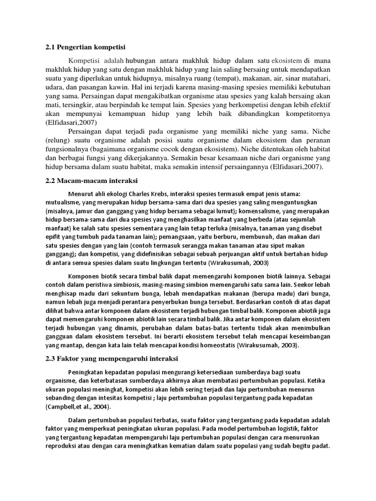 Tinpus Ekologi Kompetisi | PDF