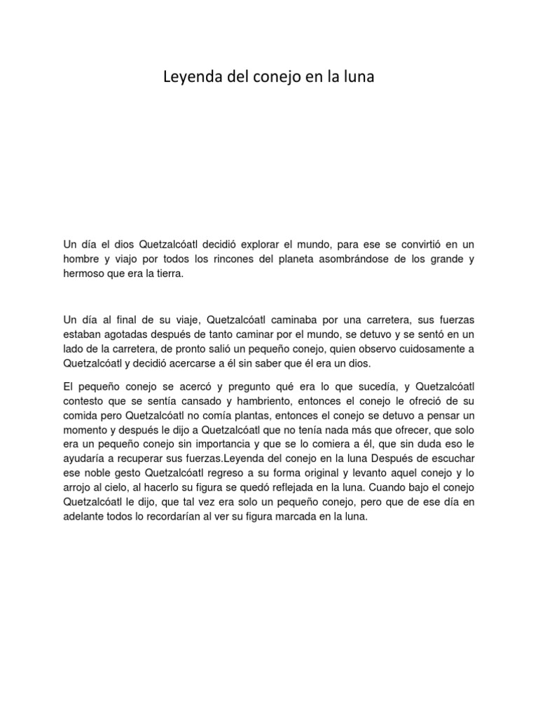 Leyenda Del Conejo en La Luna | PDF
