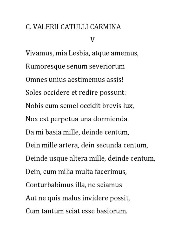 Canto V Catulo | PDF | Fonética | Poética