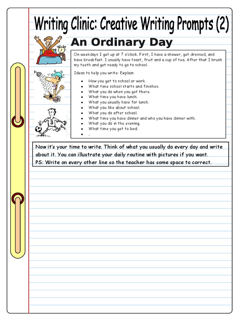 Daily Routine Creative Writing Guide | PDF | Language Arts & Discipline ...