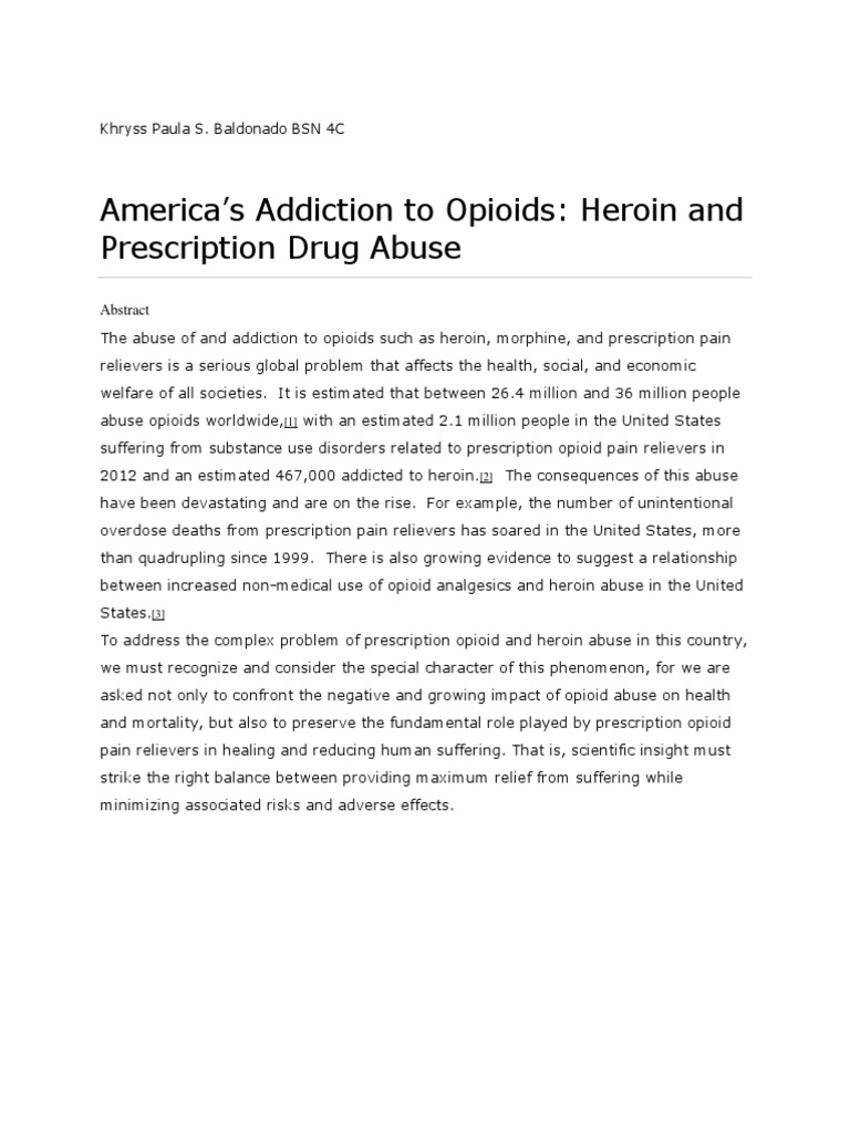 Opioid Addiction: Heroin & Prescription Abuse | PDF | Self-Improvement ...