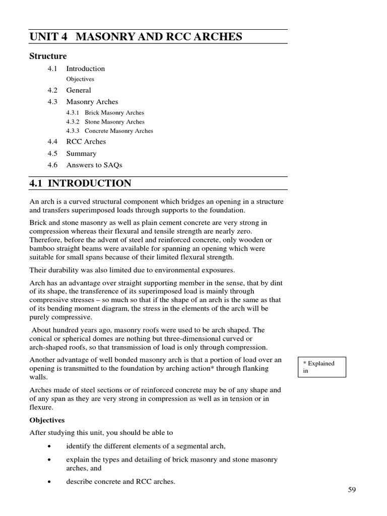 Masonry & RCC Arches Guide | PDF | Masonry | Reinforced Concrete