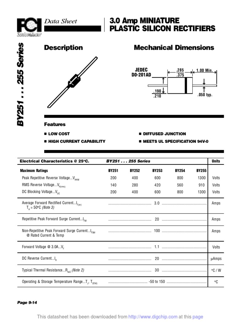 Description Mechanical Dimensions: 3.0 Amp Miniature Plastic Silicon Rectifiers | PDF ...