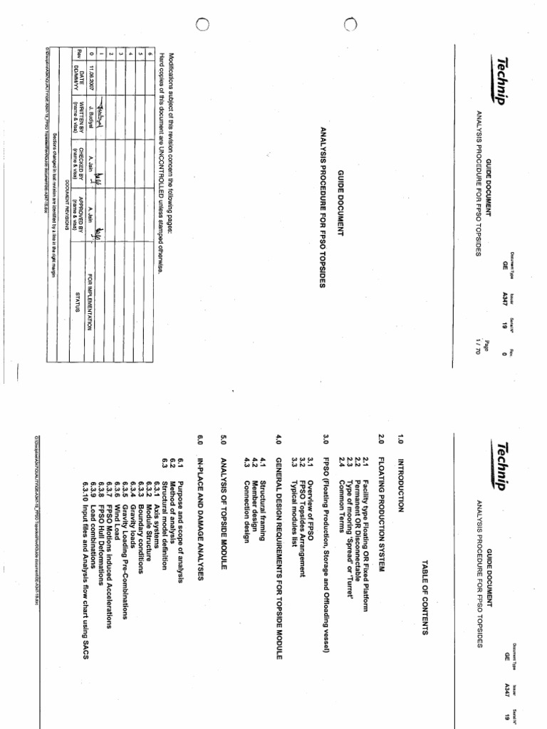FPSO Topsides Analysis Procedure Inplace Tow Fatigue | PDF