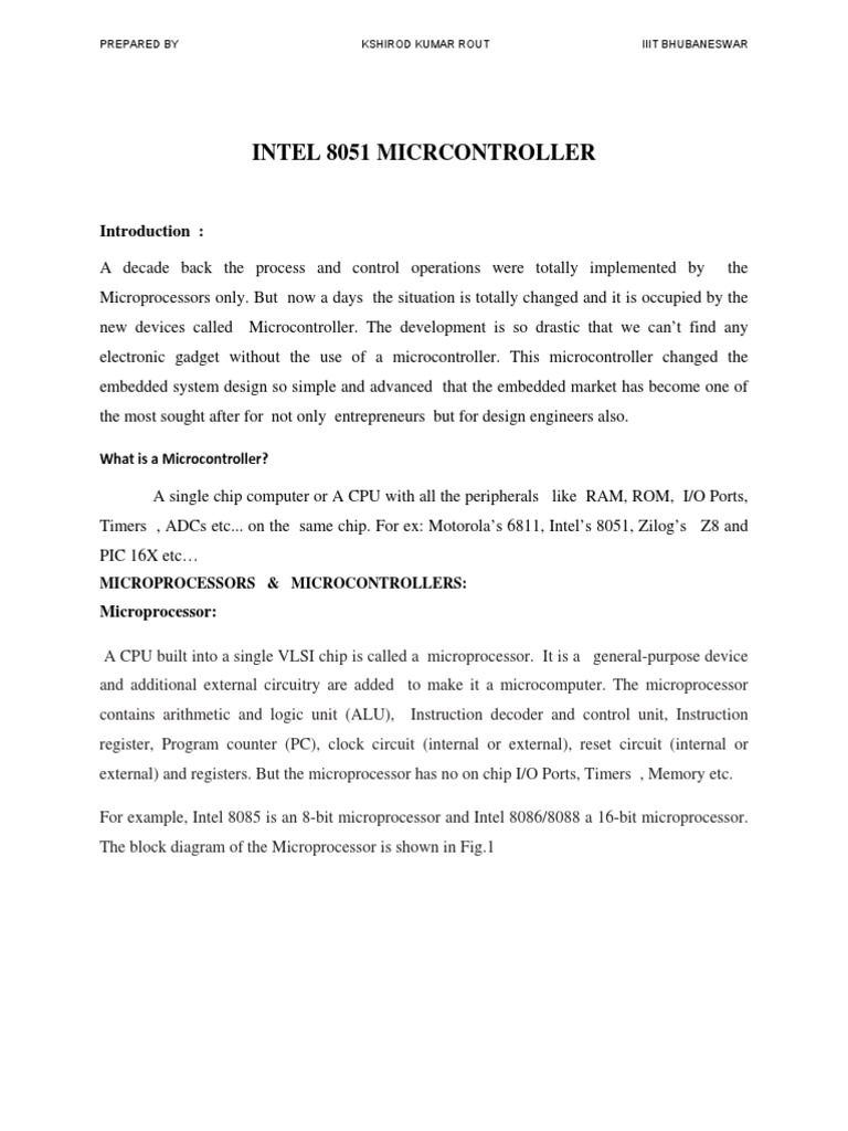 8051 Final Note | PDF | Microcontroller | Microprocessor