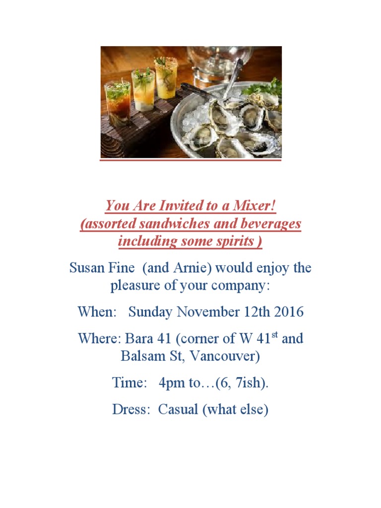 Mixer Invitation: Nov 12, Vancouver | PDF
