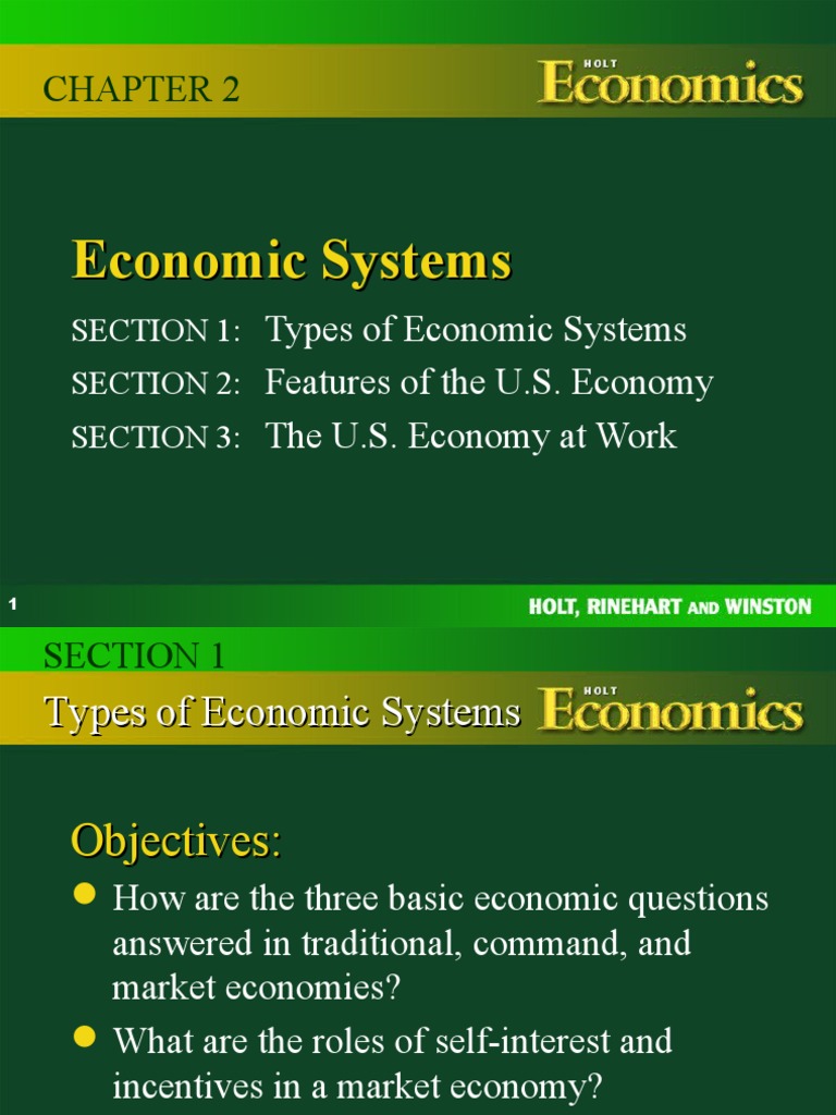 Economic Systems, Features & Goals of Us Economy | PDF | Economic ...
