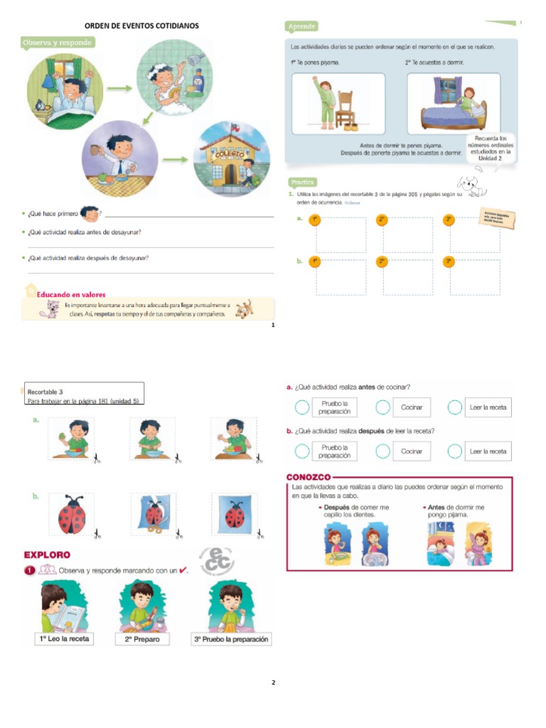 Orden de Eventos Cotidianos | PDF