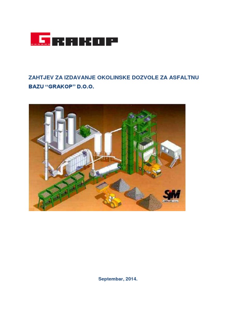 Zahtjev Za Izdavanje Okolinske Dozvole AB Grakop | PDF