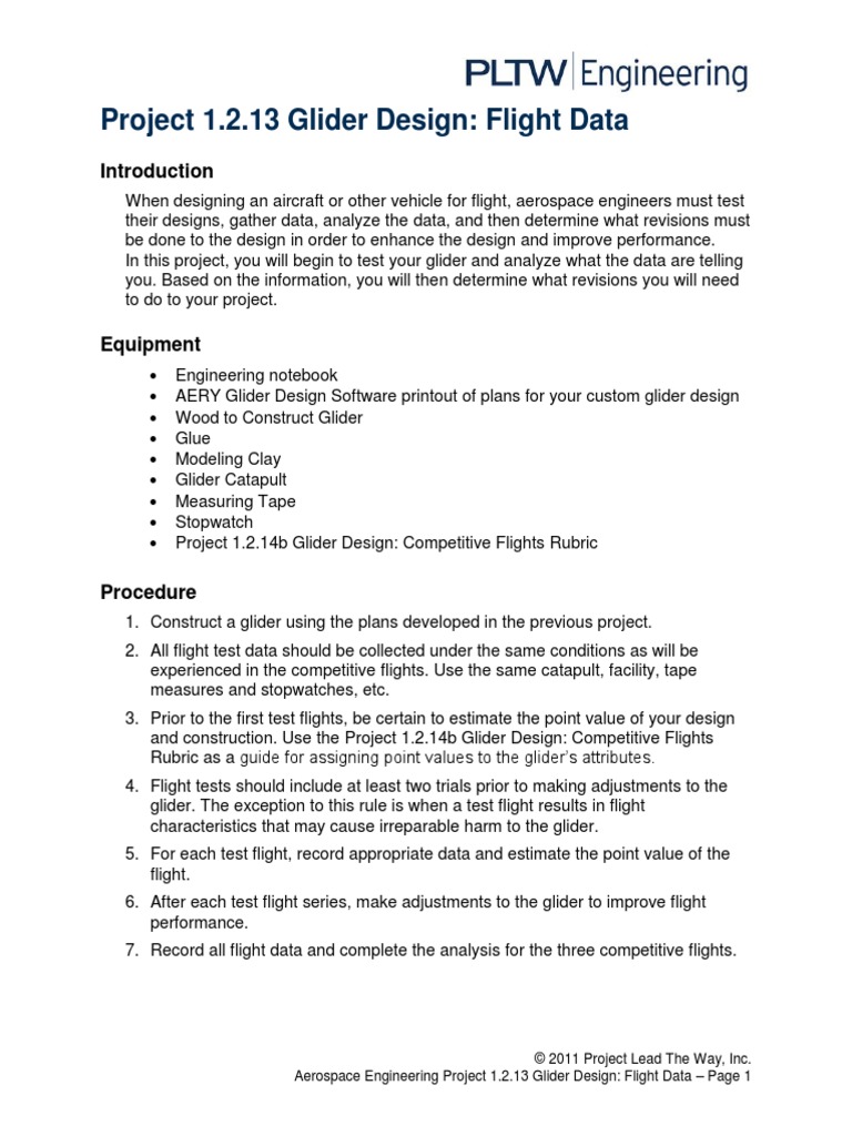 1 2 13 P Gliderdesignflightdata | PDF | Flight Test | Glider (Sailplane)