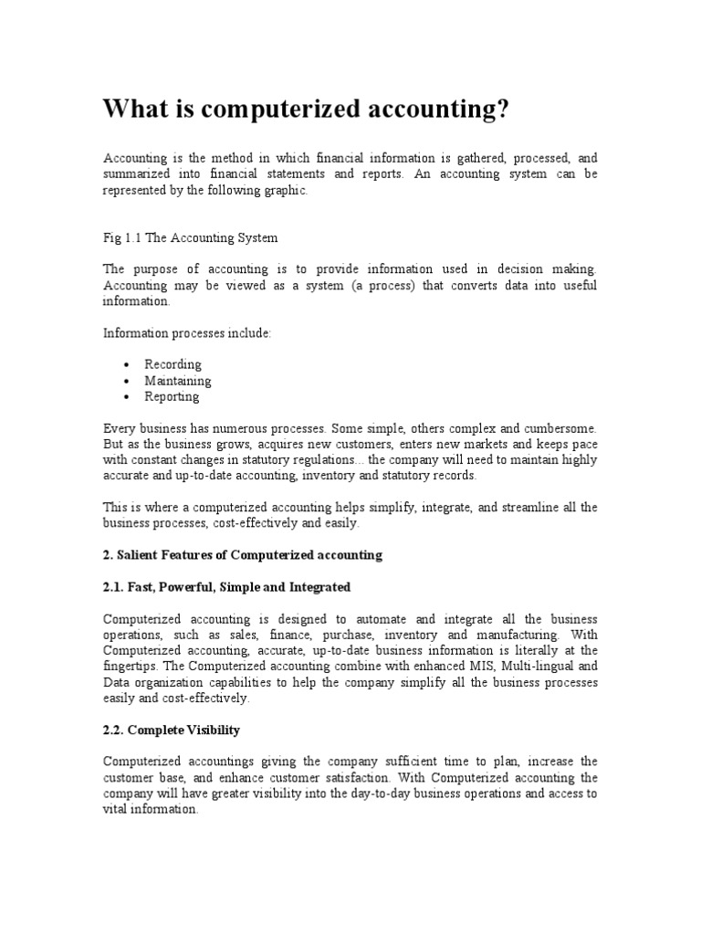 What Is Computerized Accounting | PDF | Business Process | Accounting