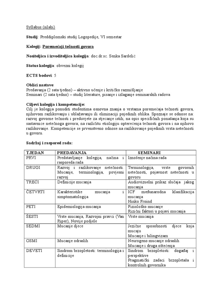 Poremecaji Tecnosti Govora | PDF