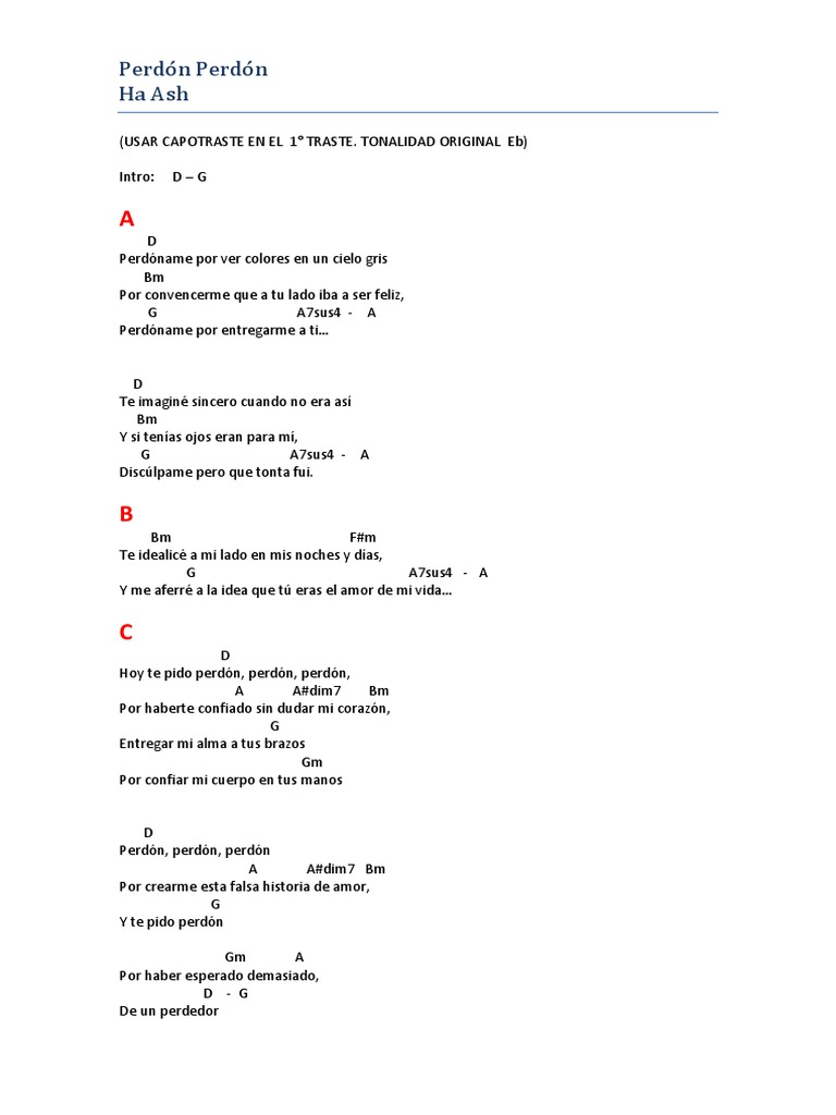 Perdón Perdón Ha - Ash | PDF