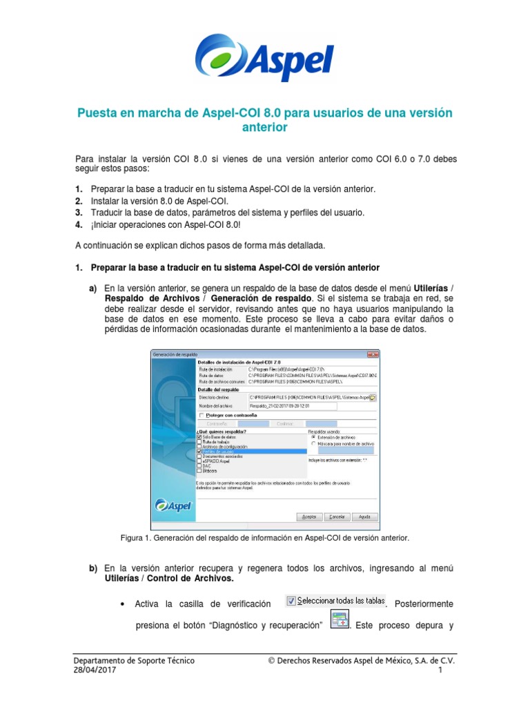 Guía para instalar Aspel-COI 8.0 | PDF | Archivo de computadora | Ventana (informática)