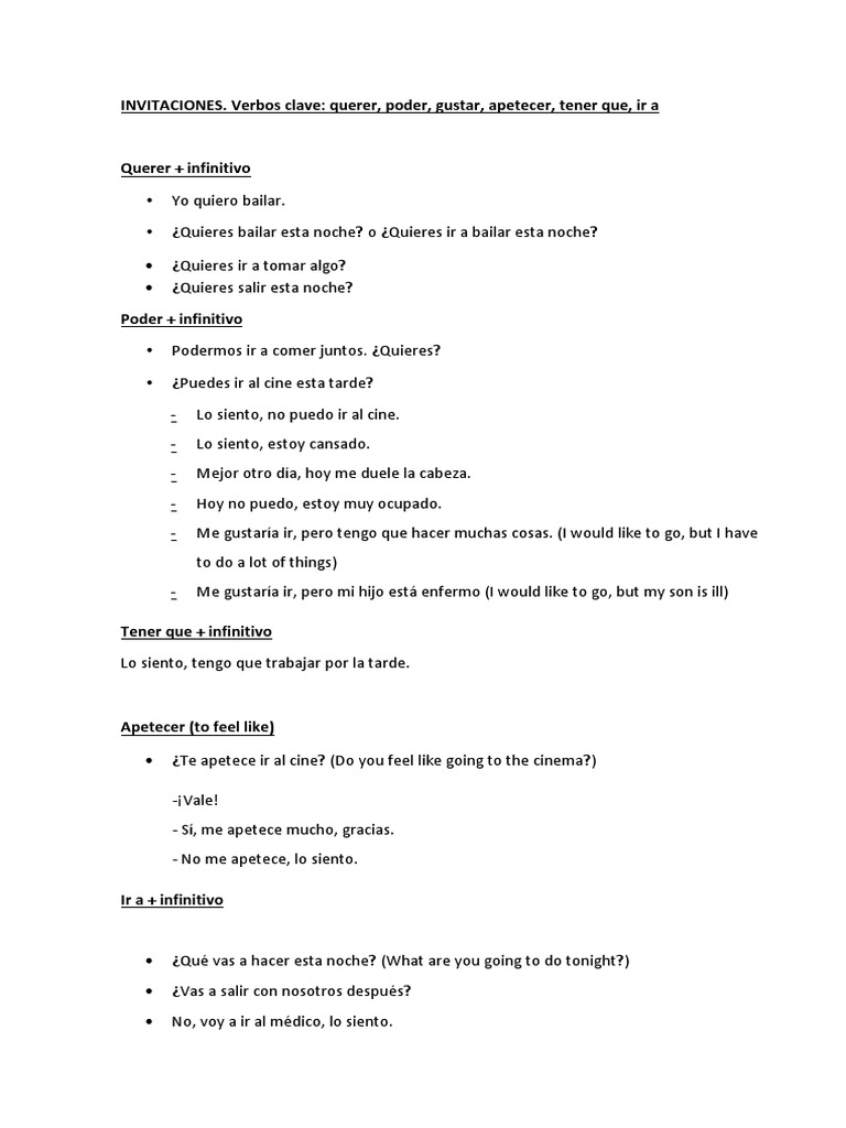 Invitaciones y Excusas | PDF