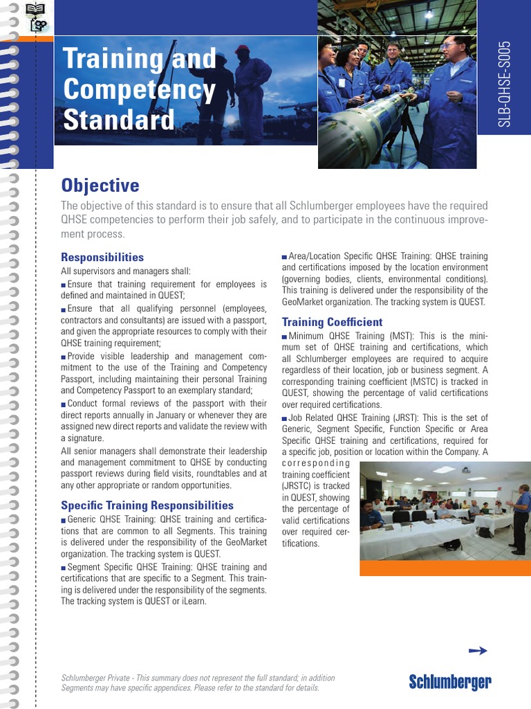 Training and Competency Standard | PDF | Business
