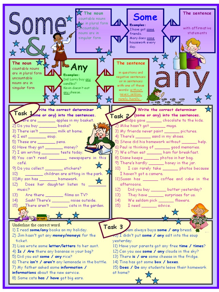 Some and Any | PDF | Noun | Plural