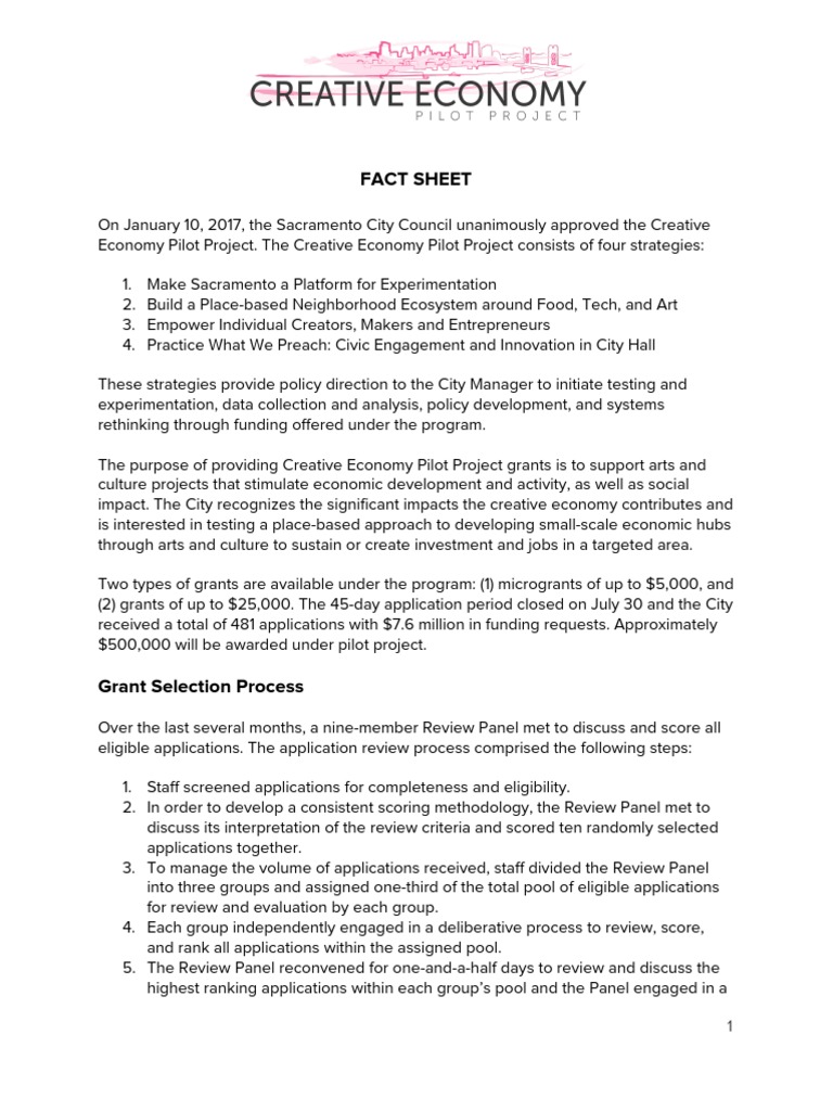 Creative Economy Fact Sheet