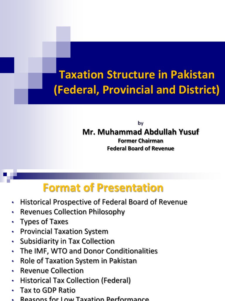 Taxation Structure in Pakistan | PDF | Excise | Taxation