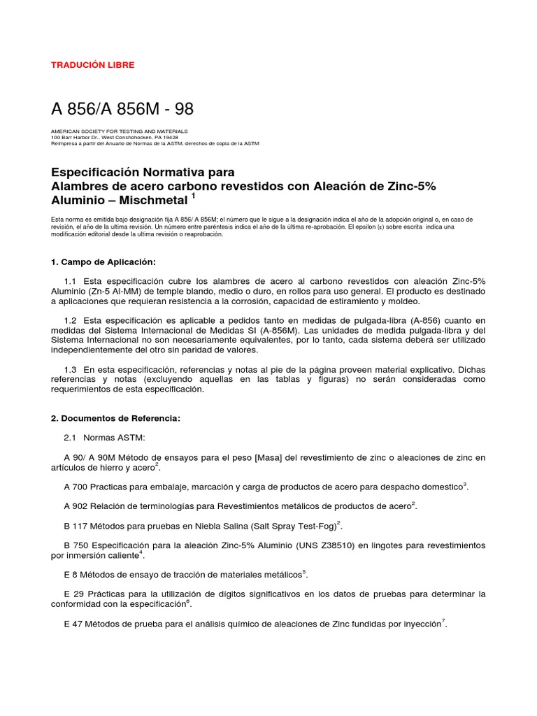 Astm - A856 - A856m - 98 | PDF | Aluminio | Revestimiento