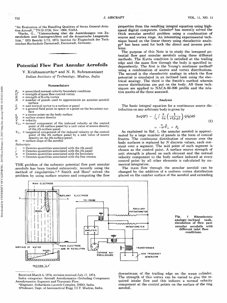 Potential Flow Past Annular Aerofoils | Download Free PDF | Airfoil ...