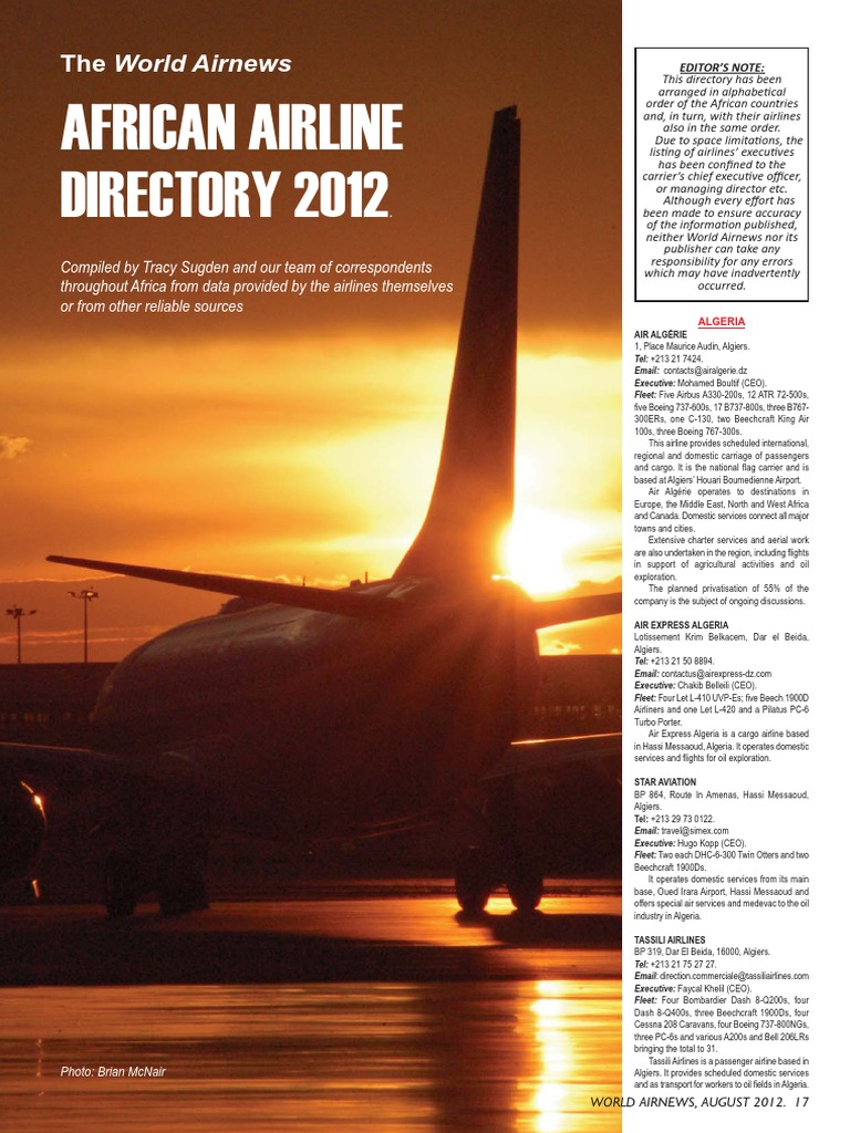 2012 African Airline Directory | PDF | Aviation | Industries