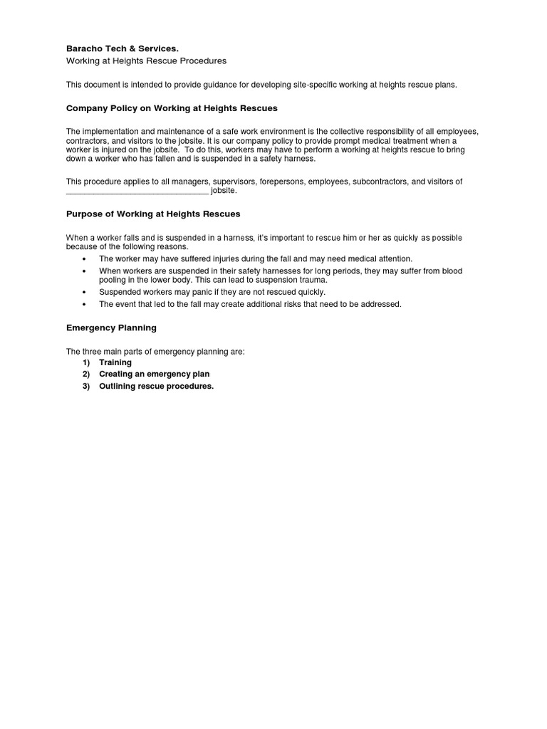Working at Heights Rescue Procedure | Emergency | Major Trauma