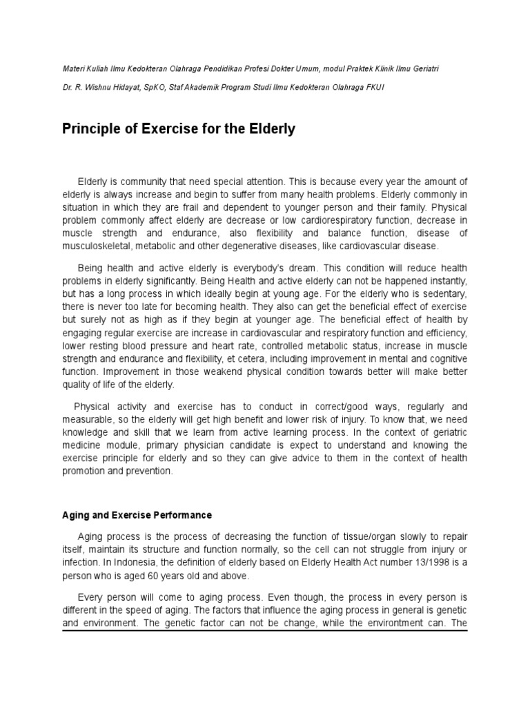 Exercise For Elderly | Download Free PDF | Physical Exercise ...