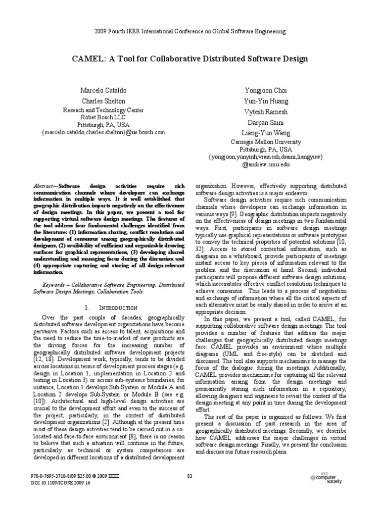 Camel A Tool For Distributed Software Design | PDF | Software ...