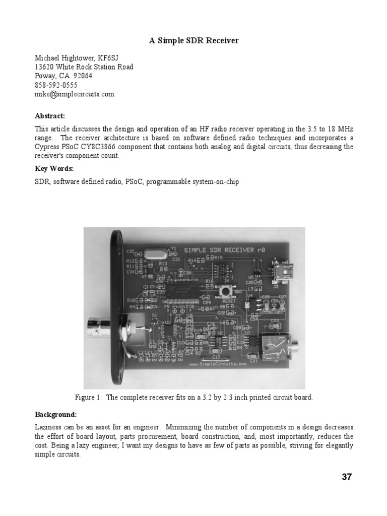 A Simple SDR Receiver: Abstract | PDF | Sampling (Signal Processing ...