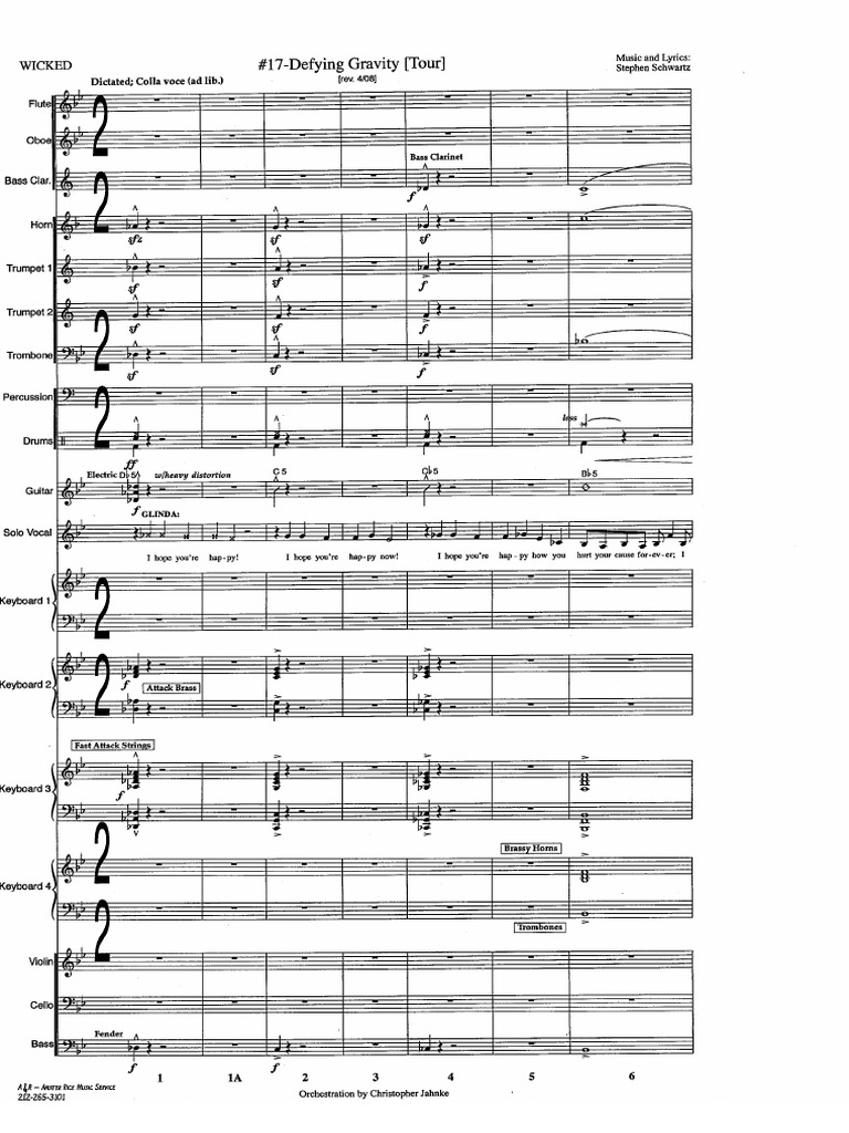 Wicked Full Score PDF (Arrastrado) | PDF