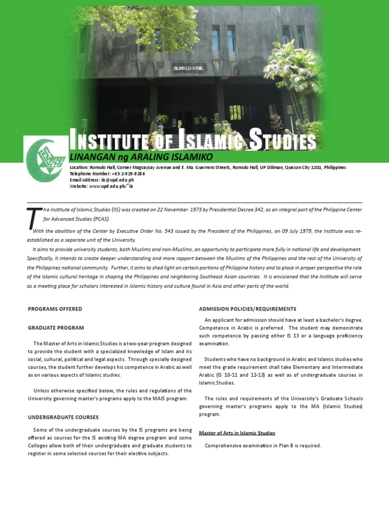 General Islamic Studies | PDF | Master's Degree | Postgraduate Education