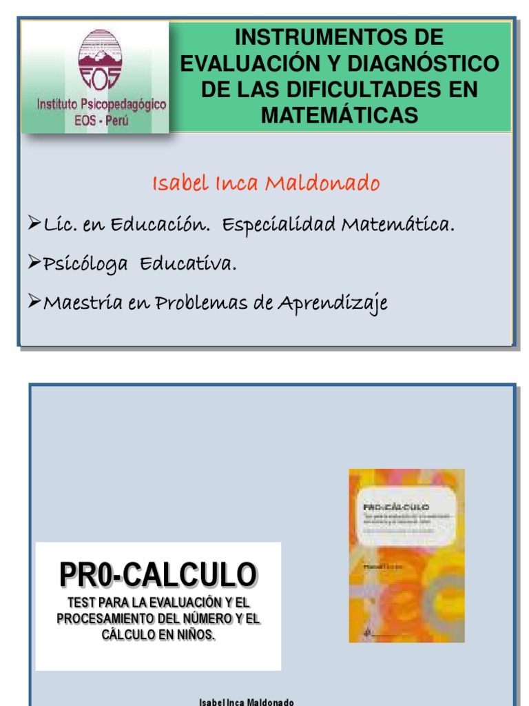 Test Pro-Cálculo para Niños | PDF | Evaluación | Perú