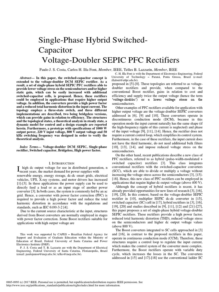 SEPIC PFC Rectifiers | PDF | Rectifier | Power Supply