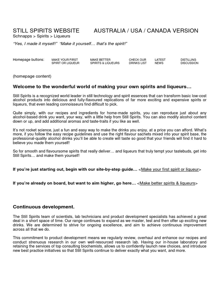 Home Distilling Spirits & Liqueurs Guide | PDF | Distilled Beverages ...