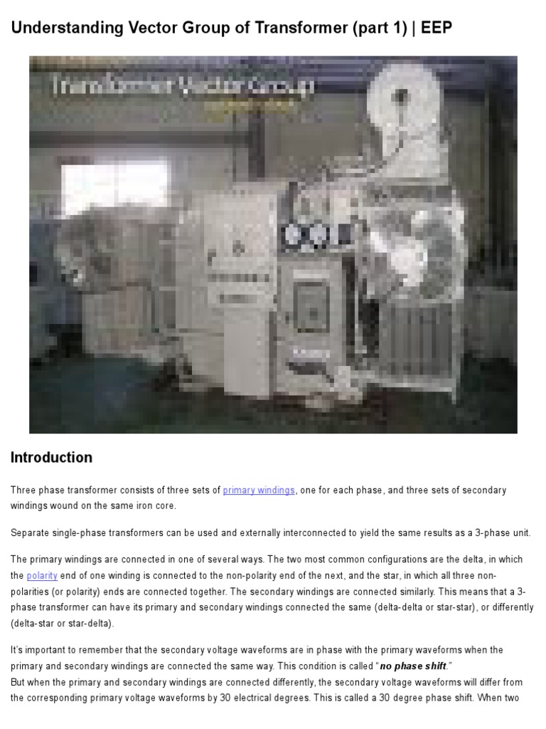 Understanding Vector Group of Transformer | PDF | Transformer | Inductor