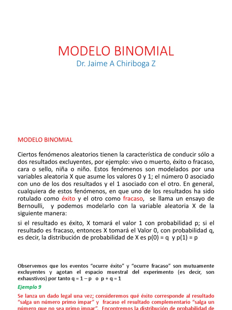 Modelo Binomial | PDF | Probabilidad | Variable aleatoria
