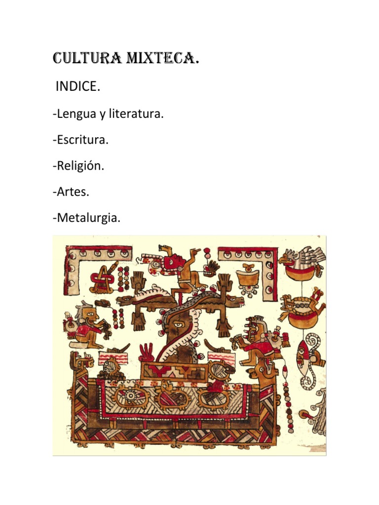 Cultura Mixteca: Lengua y Religión | PDF | Mesoamérica | Cultura (general)