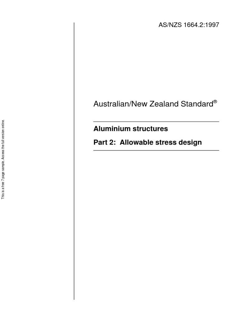Australian/New Zealand Standard: Aluminium Structures Part 2: Allowable ...