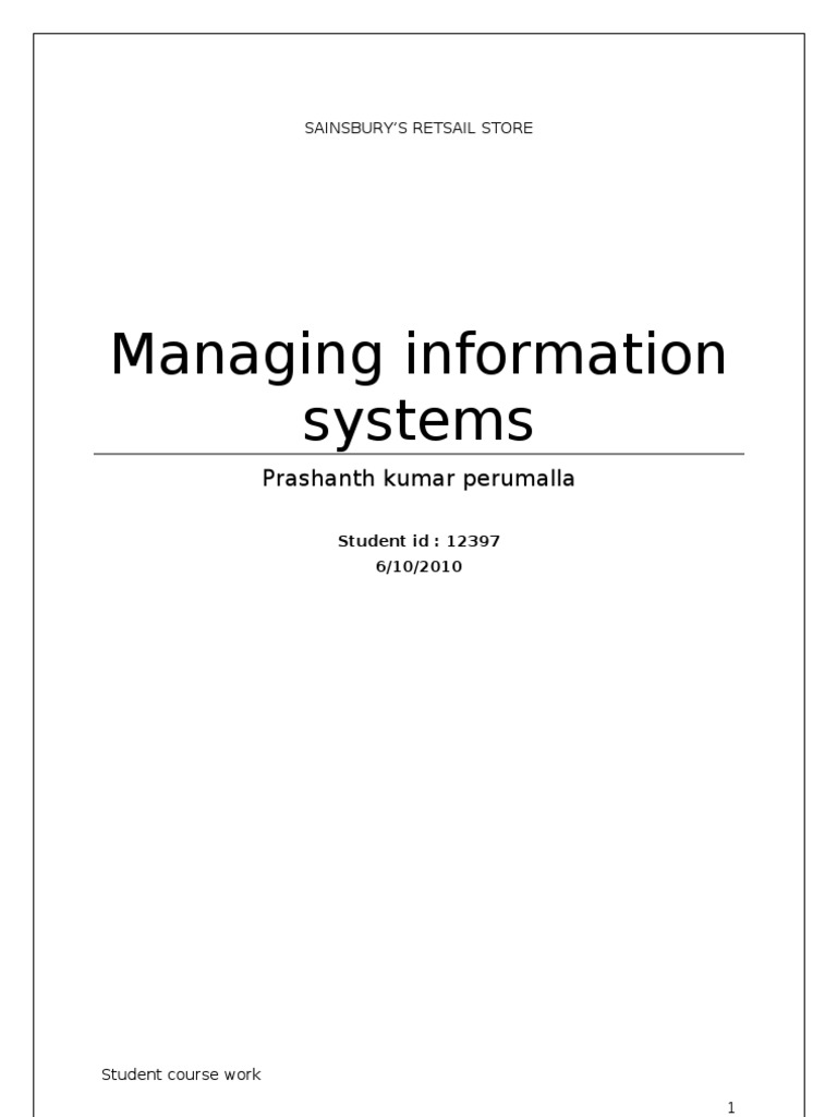 Managing Information System1 | PDF | Barcode | Point Of Sale