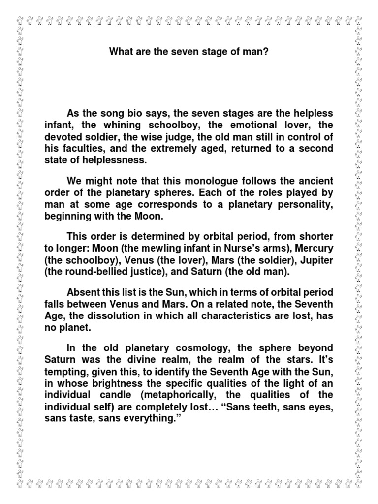 What Are The Seven Stage of Man | PDF