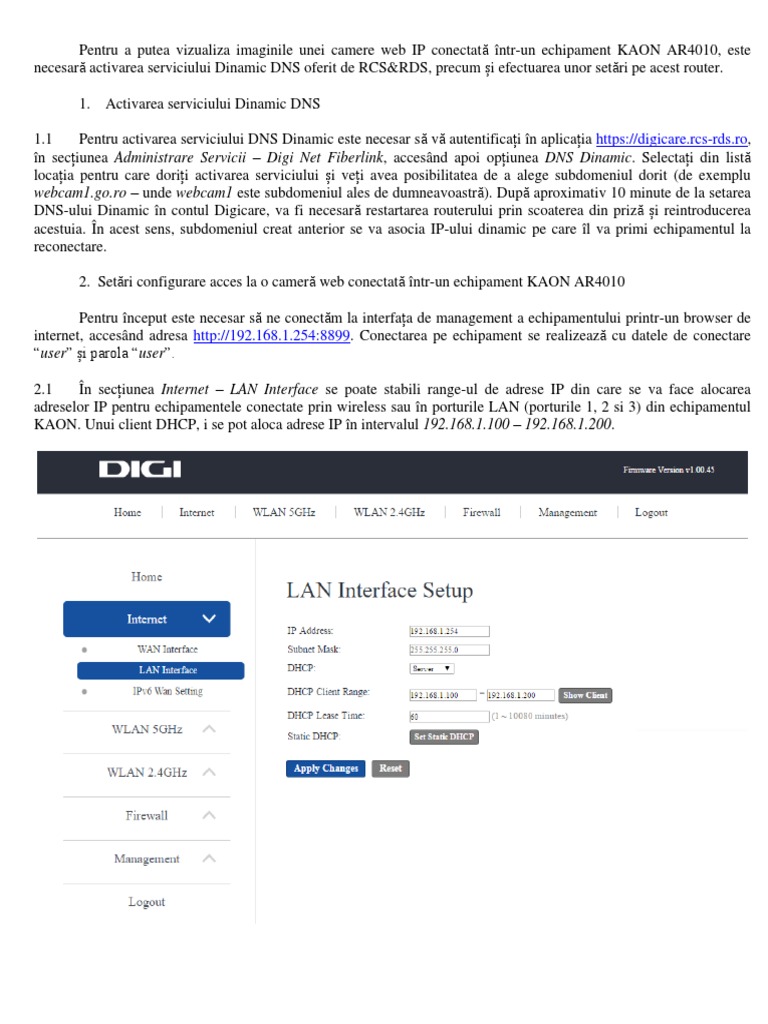 Tutorial Router KAON AR4010 Cameraweb PDF | PDF