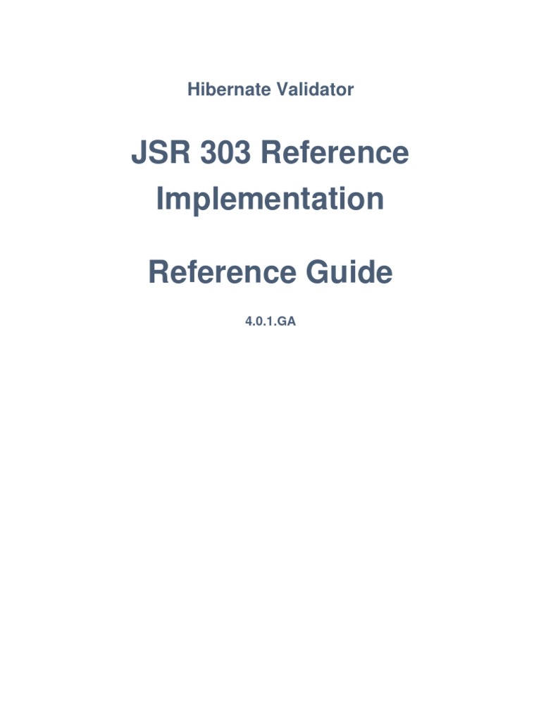 JSR 303 Reference Implementation Reference Guide: Hibernate Validator | PDF | Class (Computer ...
