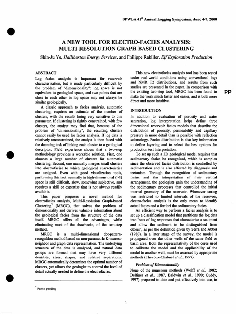 A New Tool For Electro-Facies Analysis: Multi-Resolution Graph-Based ...