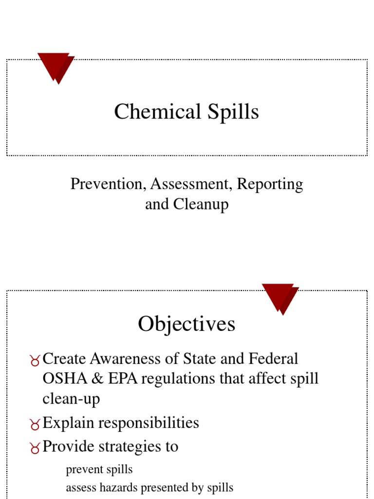 Chemical Spills: Prevention, Assessment, Reporting and Cleanup | PDF ...