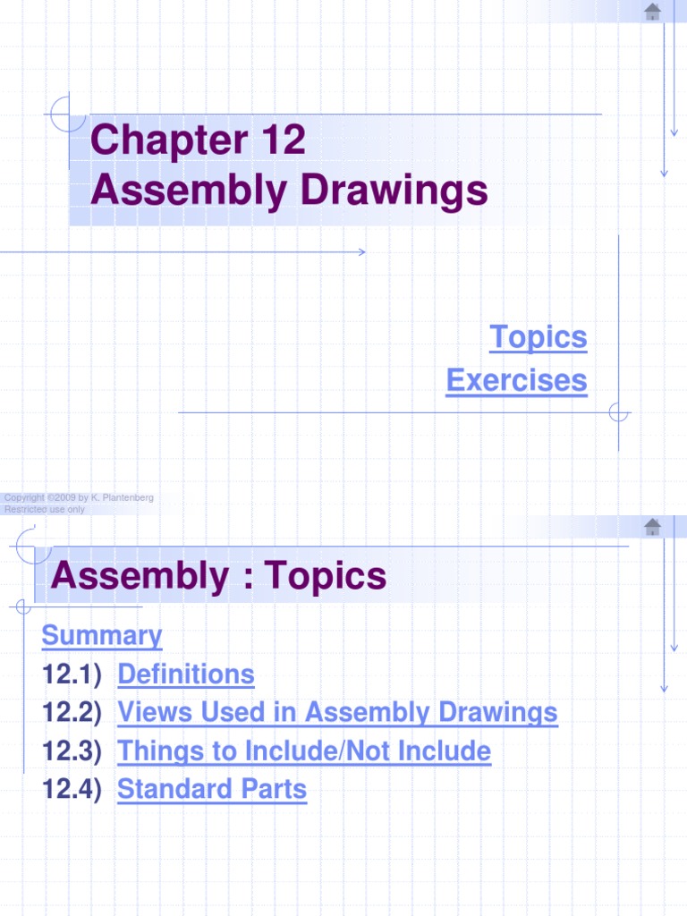 Assembly Drawings: Topics Exercises | PDF | Copyright | Specification ...