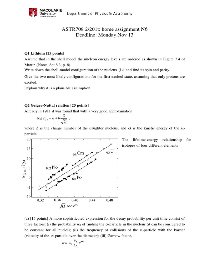 Analysis of Nuclear Physics Problems Regarding Alpha Decay, Beta Decay ...